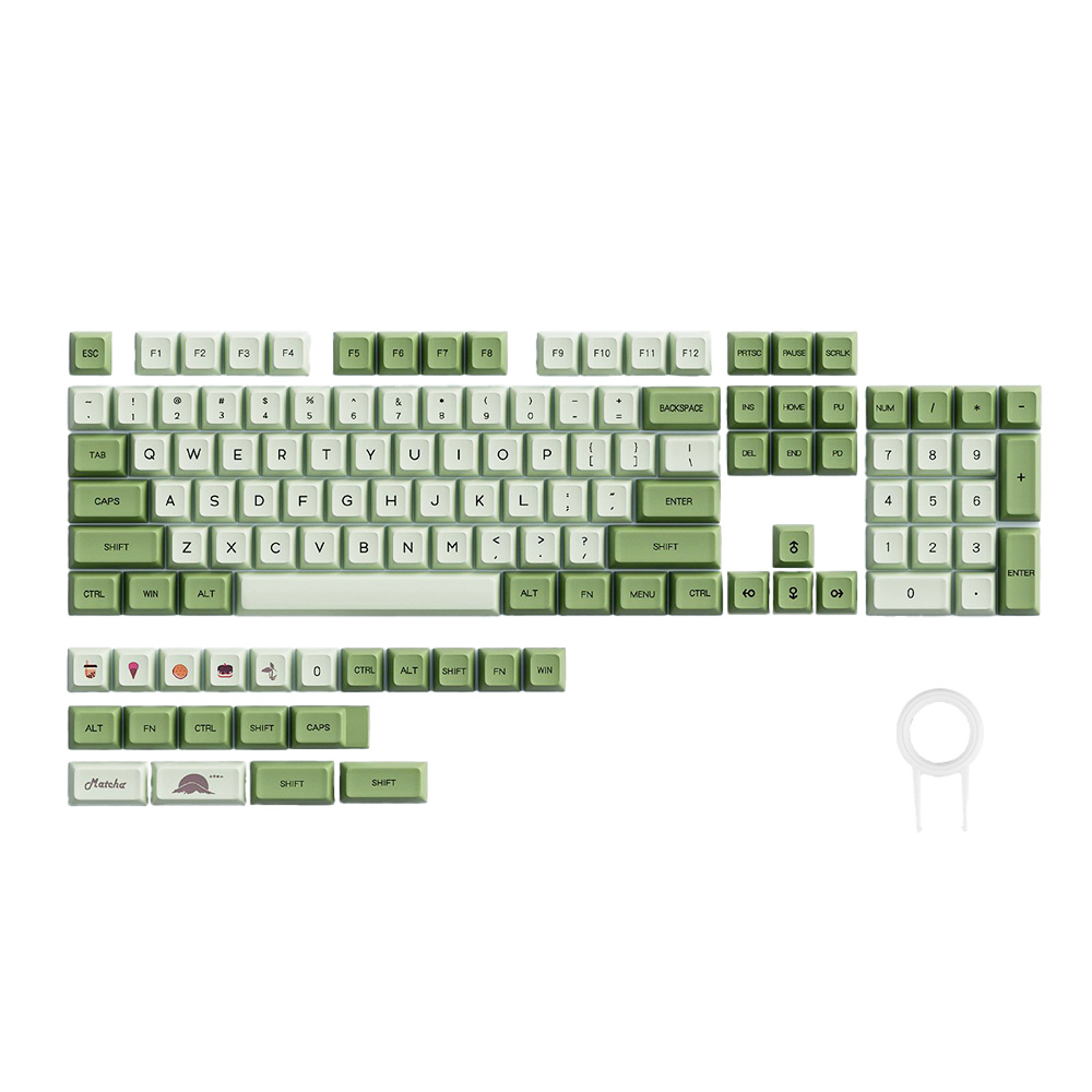 ANYMOB Keycap Keyboard Olive Green 124 Matcha English Dye Submlimation ...