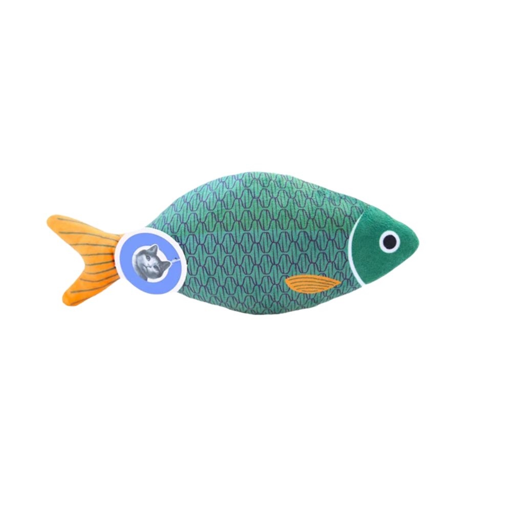 Anypet Pet Toys Green Squeaky Sea Fish Shape Sphynx Plush Cat Accessor ...